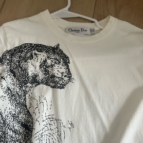 Dior | Tops | Christian Dior Cream Graphic Tshirt | Poshmark